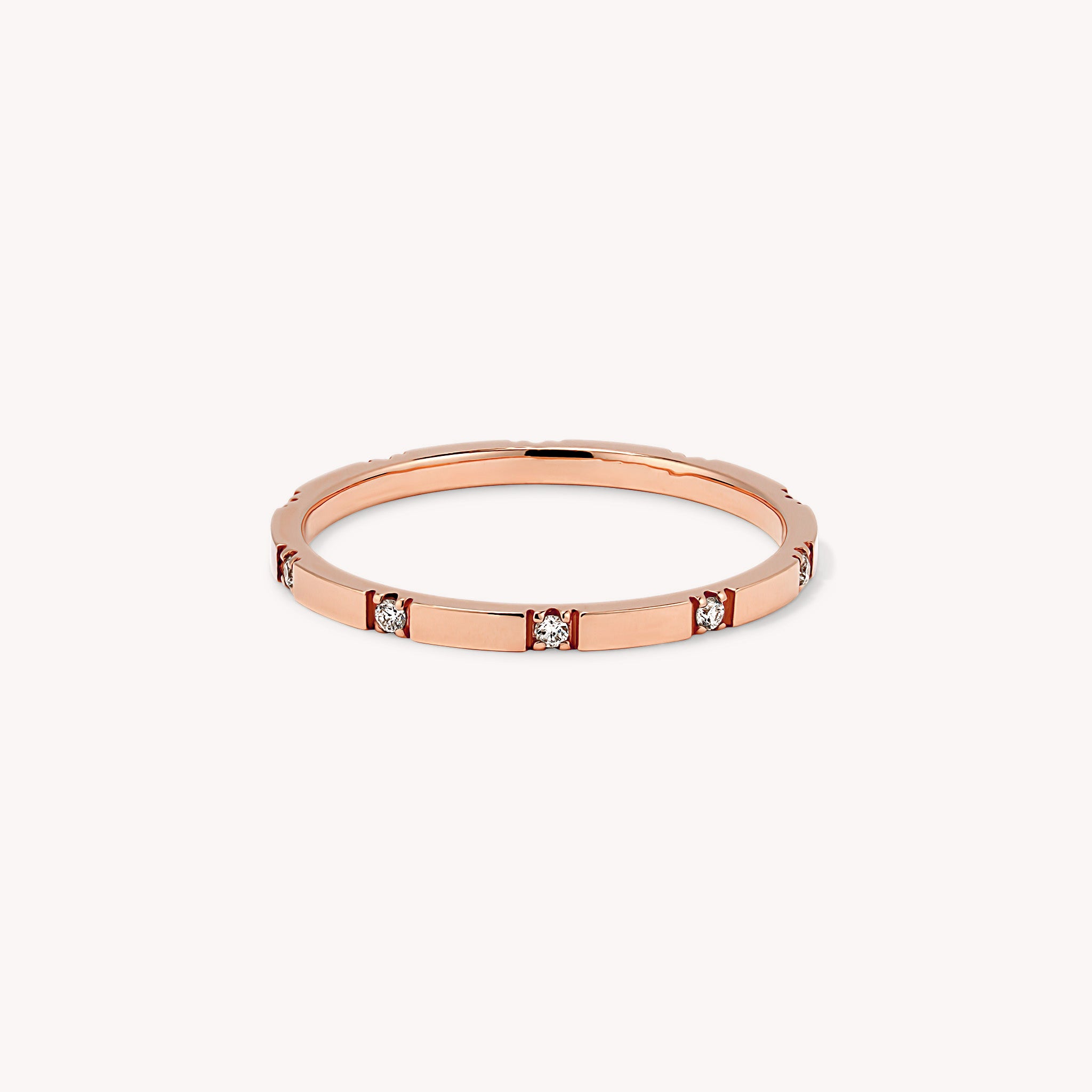 Flush Set Diamond Wedding Band Ring – GEUM JEWELRY