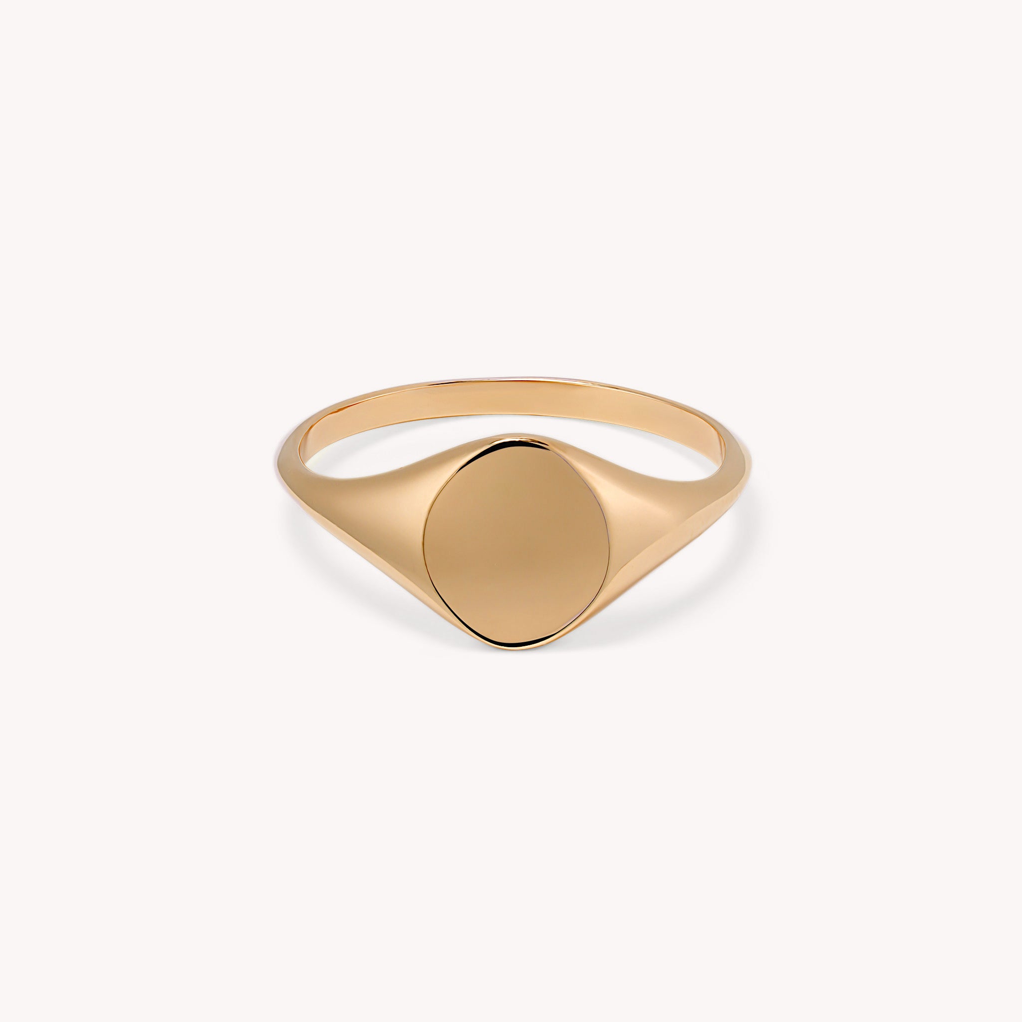 Classic Circle Signet Ring – Engravable 14K Solid Gold Band – GEUM JEWELRY
