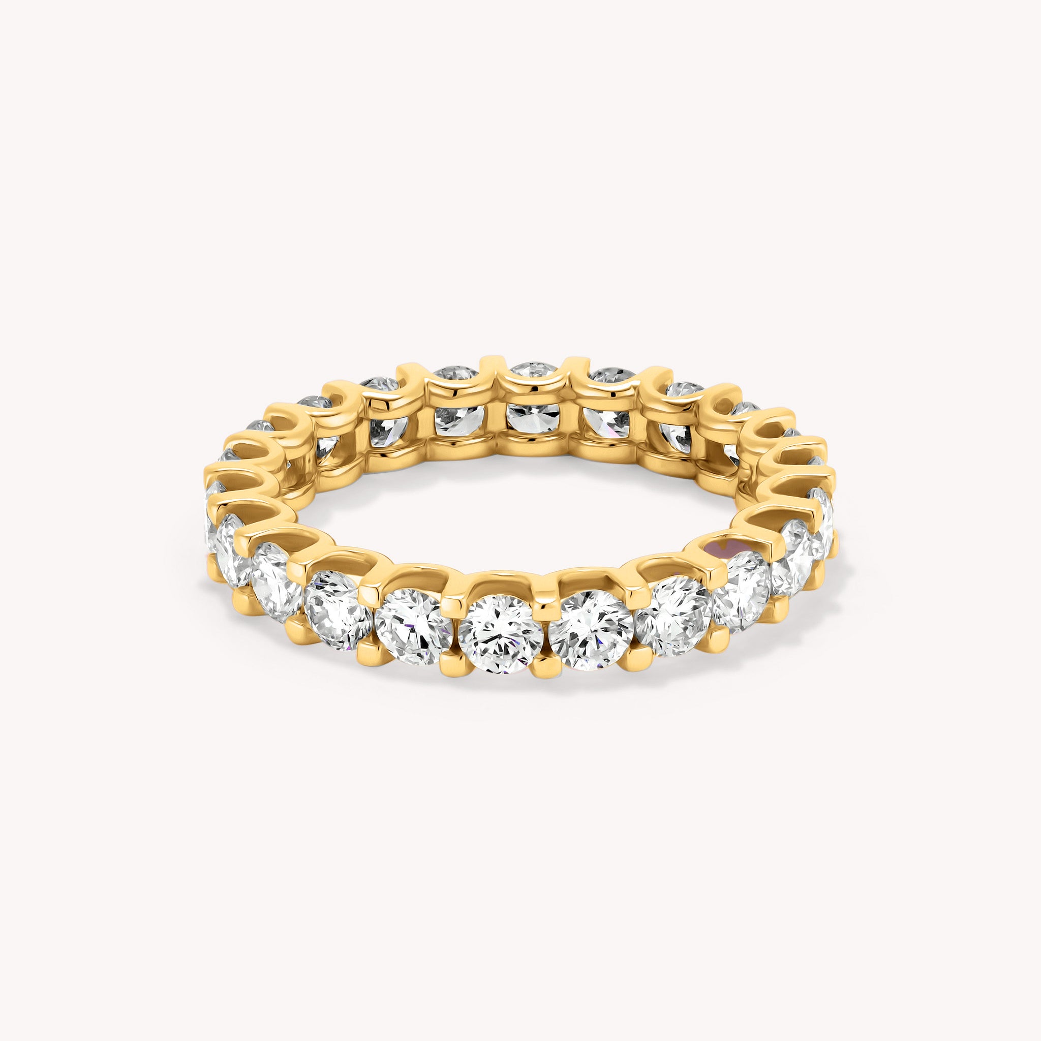 Lab-Grown Brilliant Round-Cut U Prong Diamond Full Eternity Ring – 3mm ...